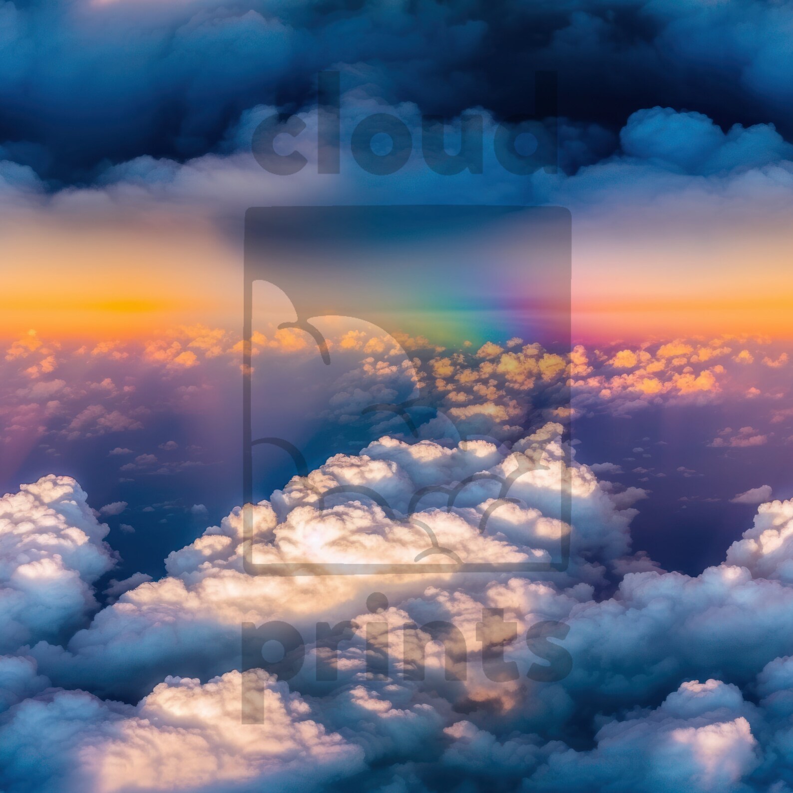 Rainbow Clouds Digital Paper, Seamless Patterns, Commercial Use ...