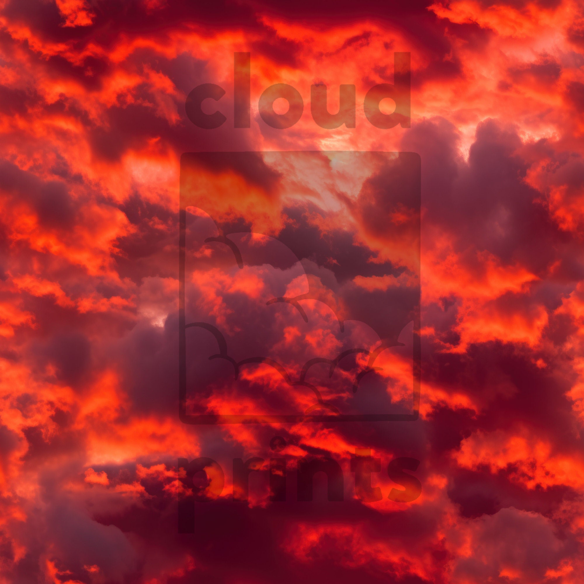 Red Clouds Digital Paper Fiery Seamless High Resolution Patterns for ...