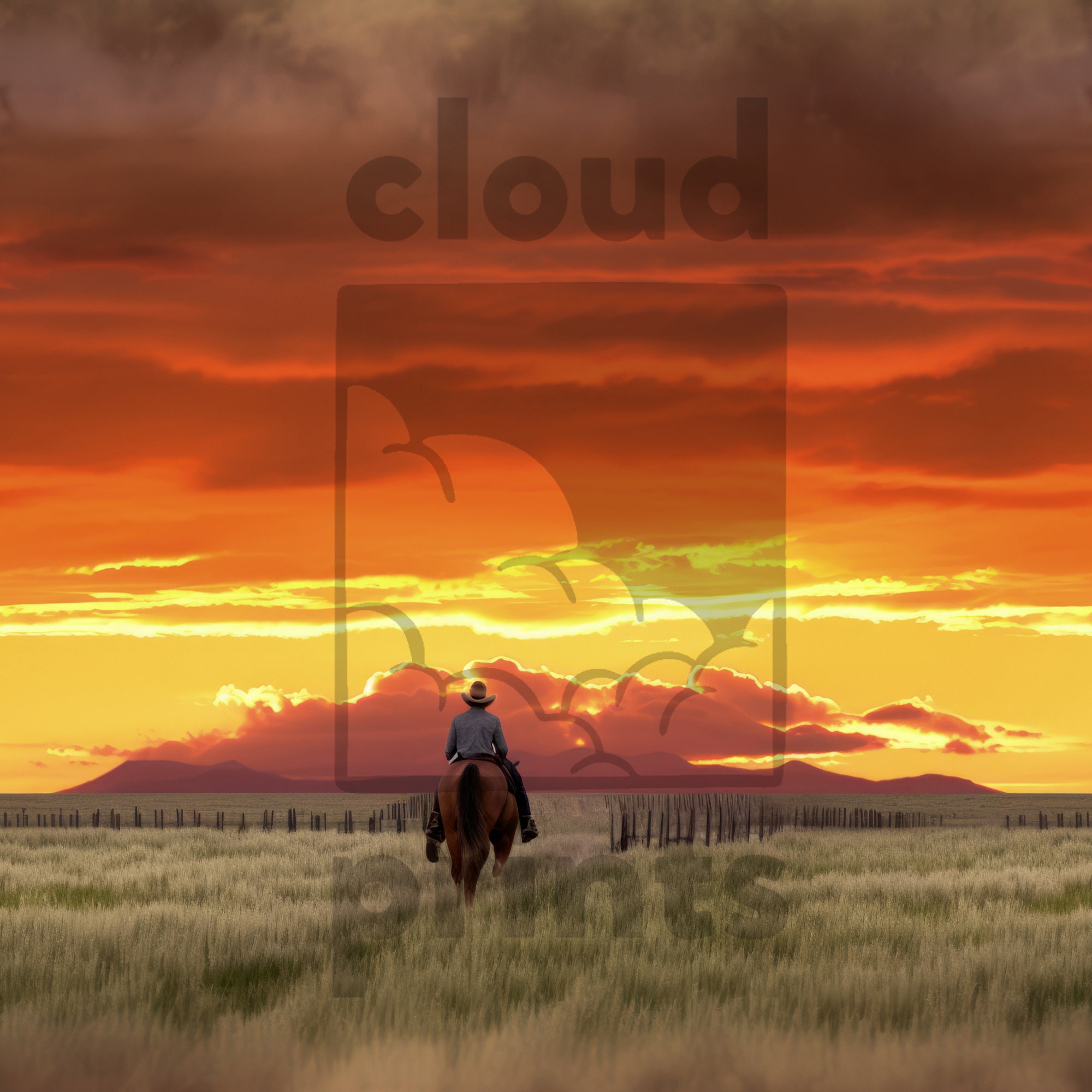 Cowboy Clouds Digital Paper Seamless Files, Western Printable Art, JPG ...