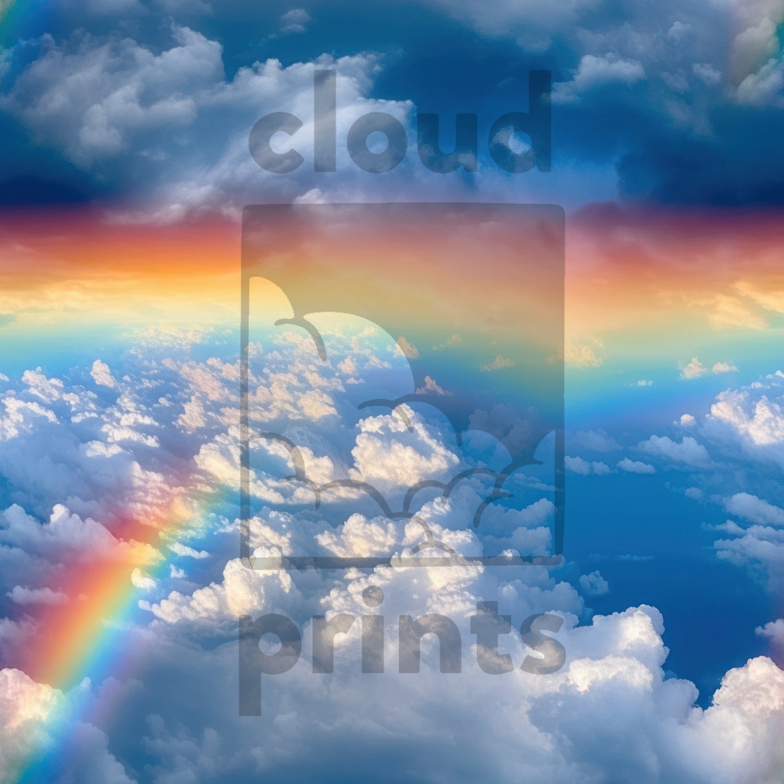 Rainbow Clouds Digital Paper Seamless Patterns Commercial - Etsy