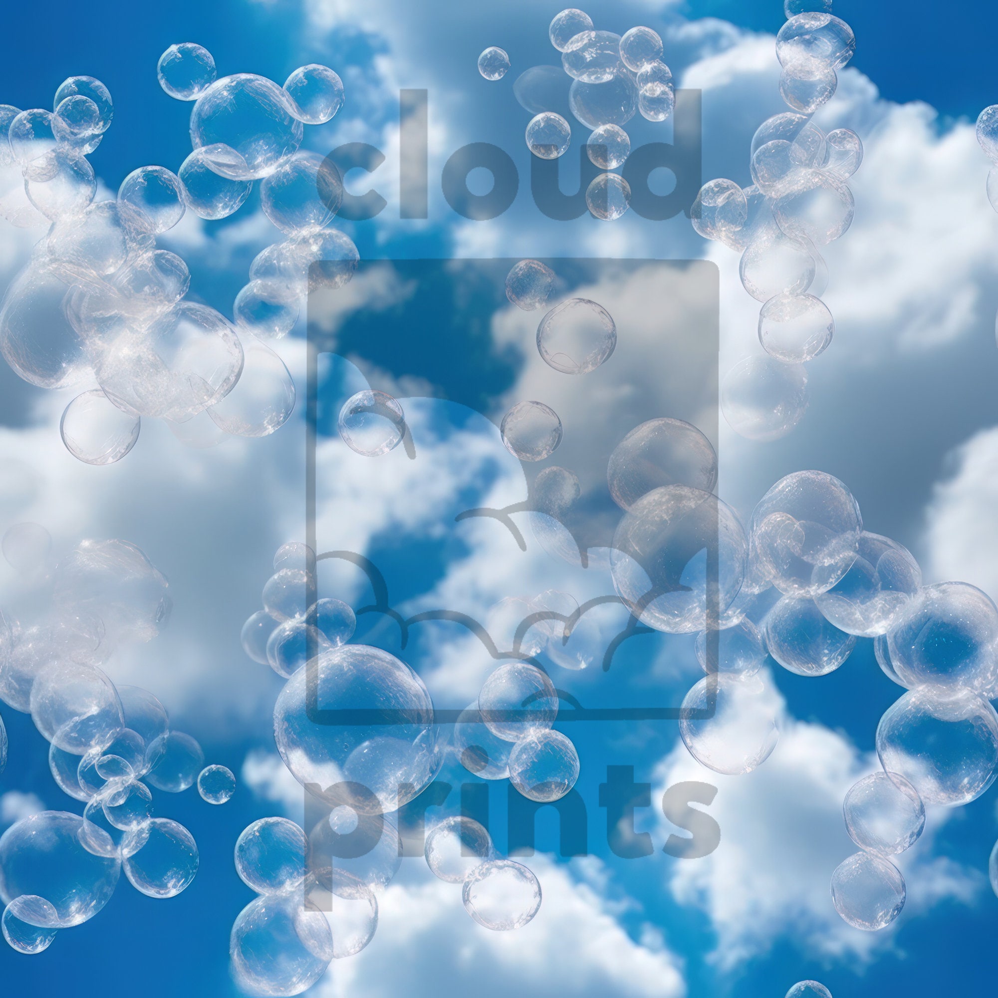 Bubble Clouds Digital Paper - Seamless High Resolution Patterns, Kids ...