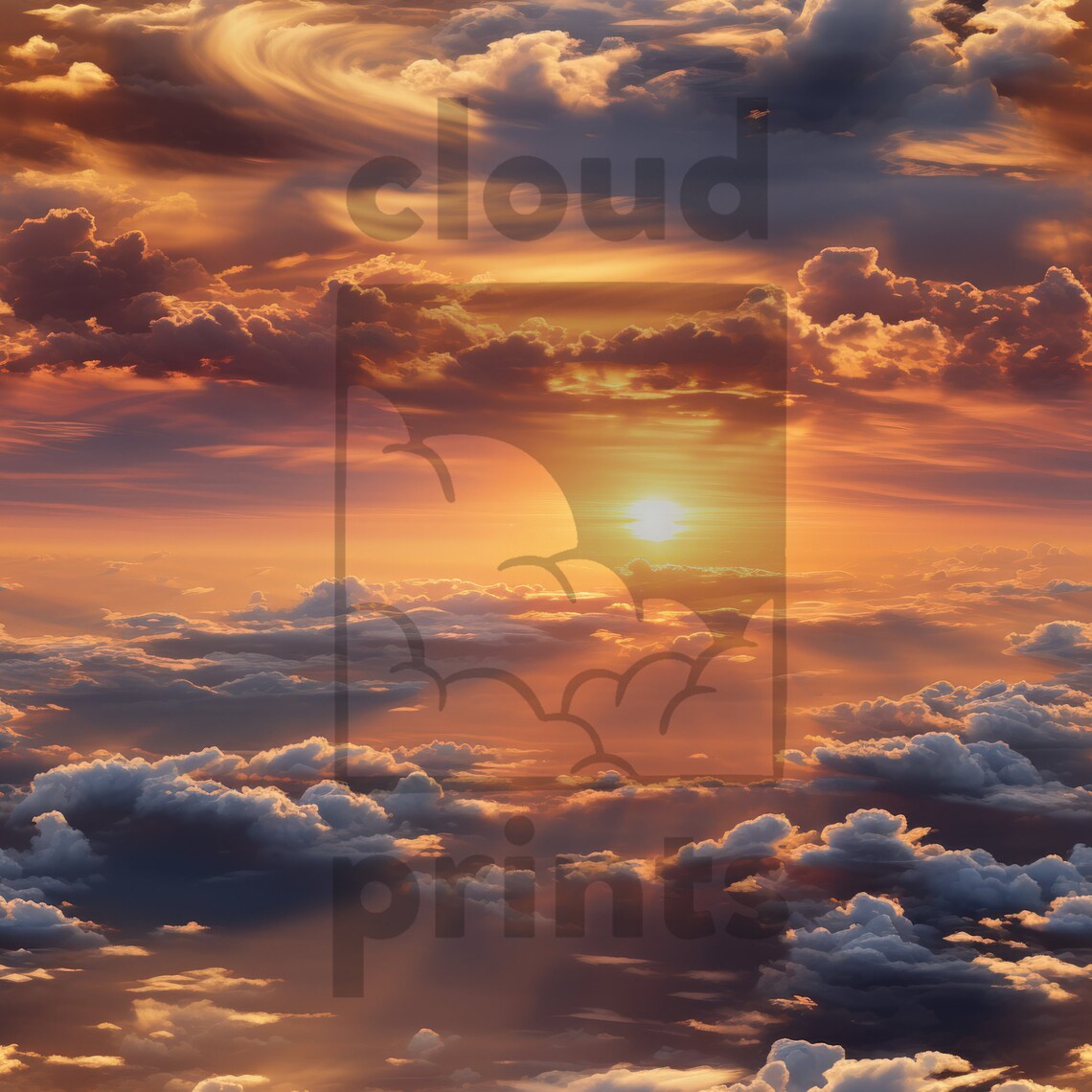 Sunset Clouds Digital Paper Seamless High Resolution Warm - Etsy