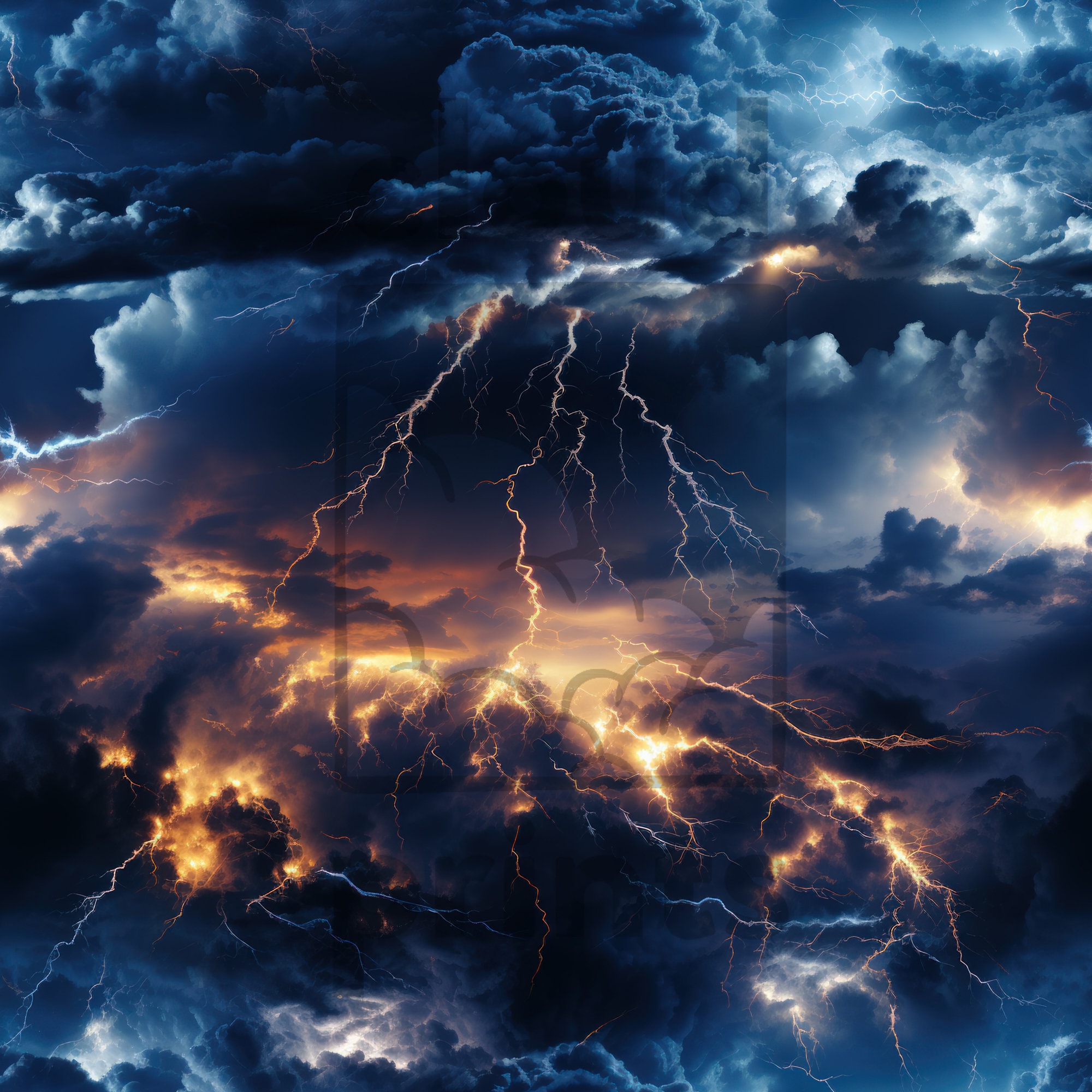 Lightning Bolt Clouds Seamless Digital Paper Pack, Instant Download - Etsy