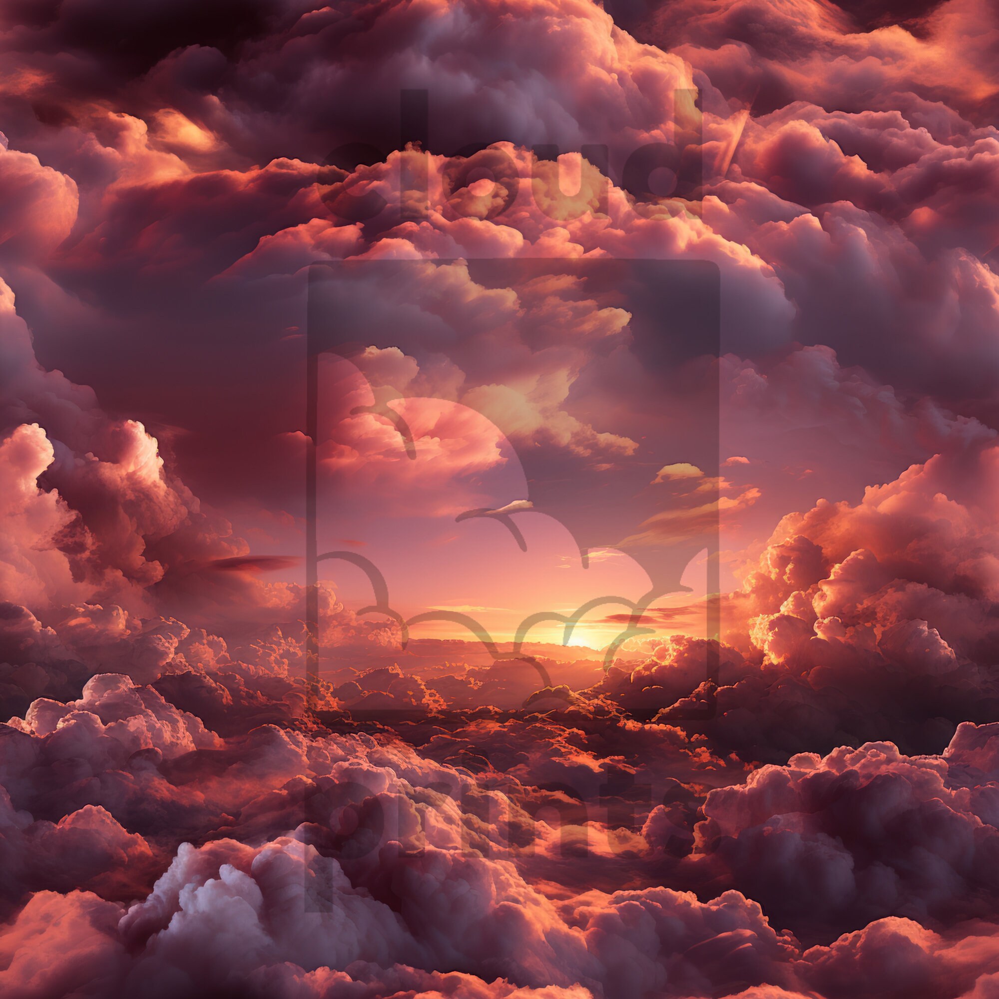 Sunset Clouds Digital Paper Seamless High Resolution Warm - Etsy