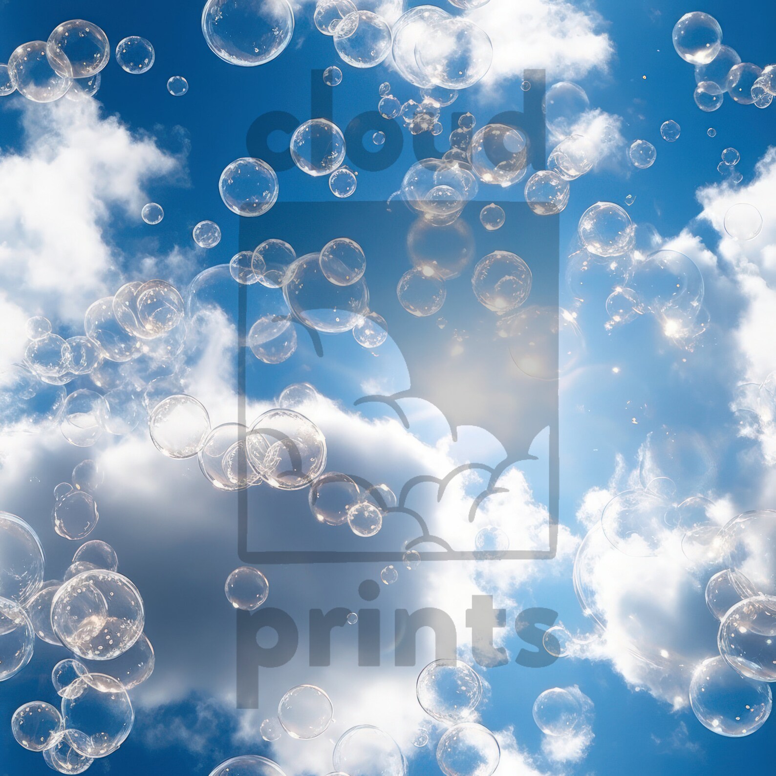 Bubble Clouds Digital Paper Seamless High Resolution Patterns, Kids ...