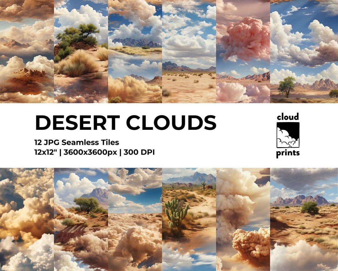Desert Clouds Seamless Digital Paper Pack, Instant Download - Etsy