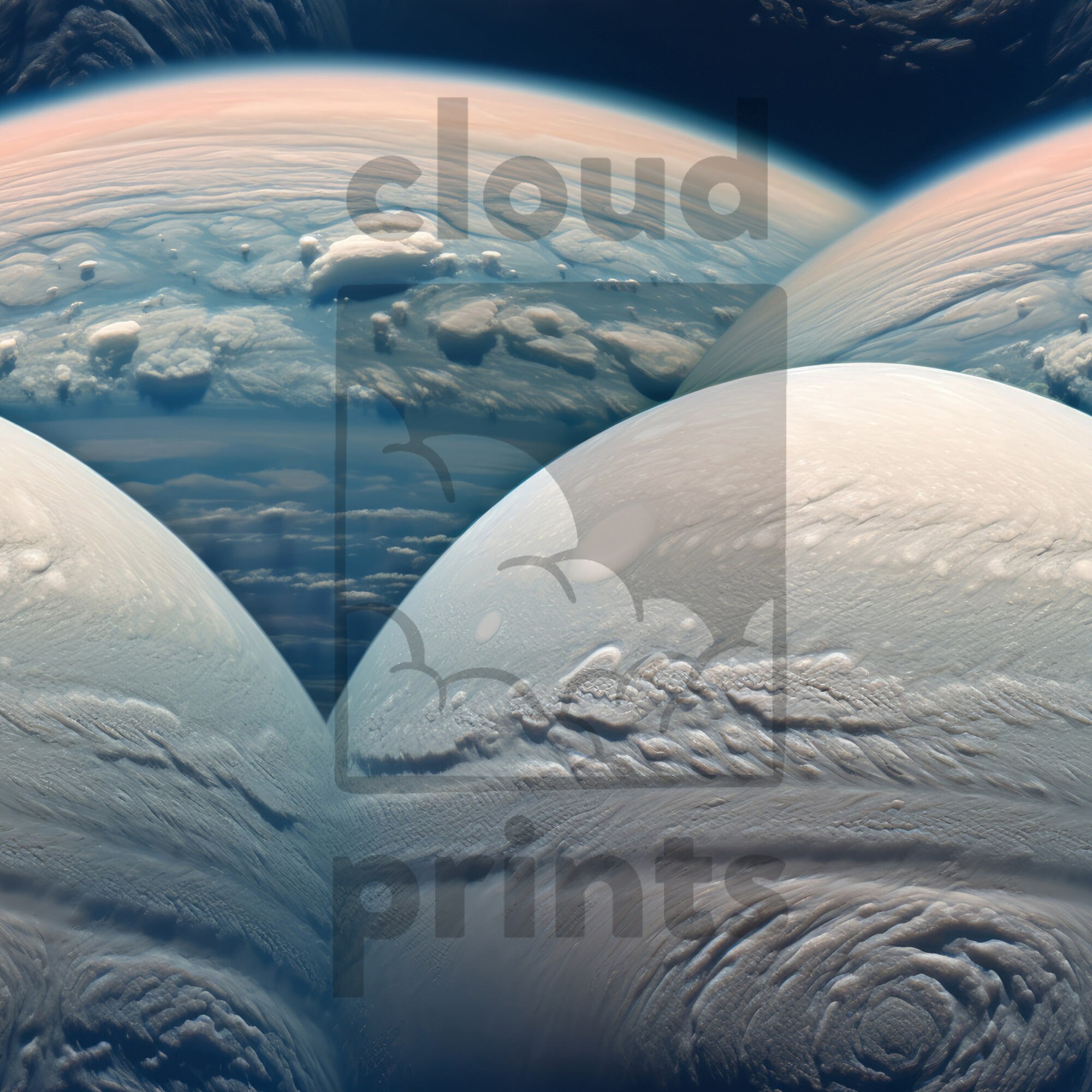Uranus Clouds Digital Paper - Seamless Patterns, Planet Art, Blue ...