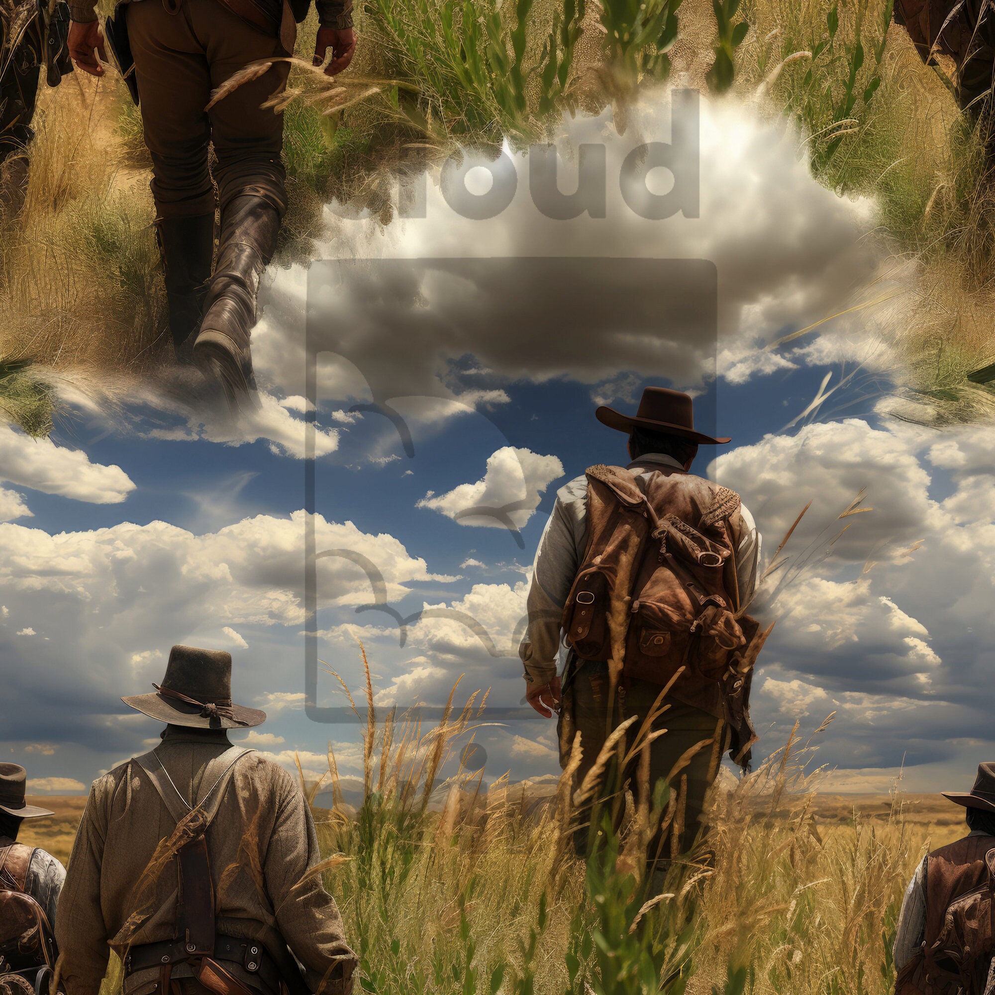 Cowboy Clouds Digital Paper Seamless Files, Western Printable Art, JPG ...