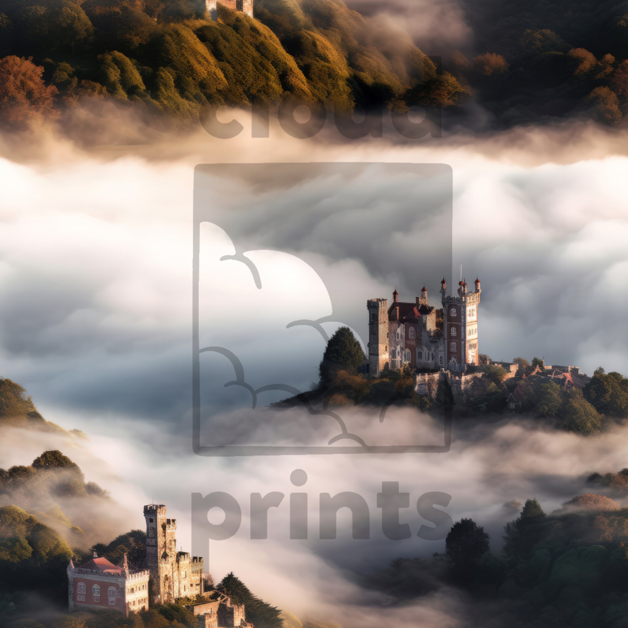 Castle Clouds Digital Paper - Seamless Files, Medieval Wallpaper ...