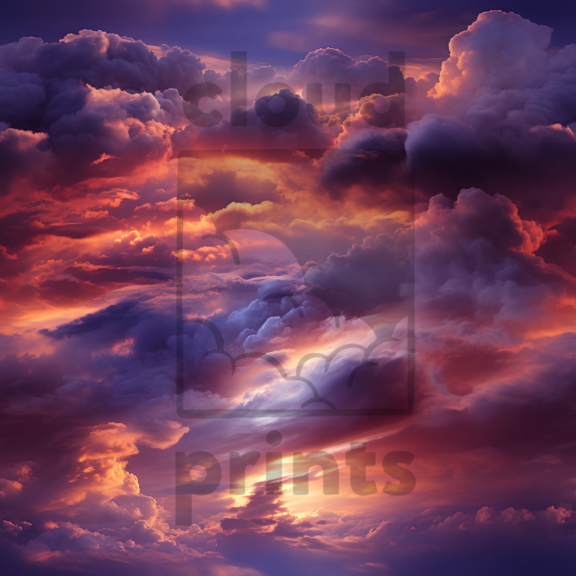 Sunset Clouds Digital Paper Seamless High Resolution Warm - Etsy
