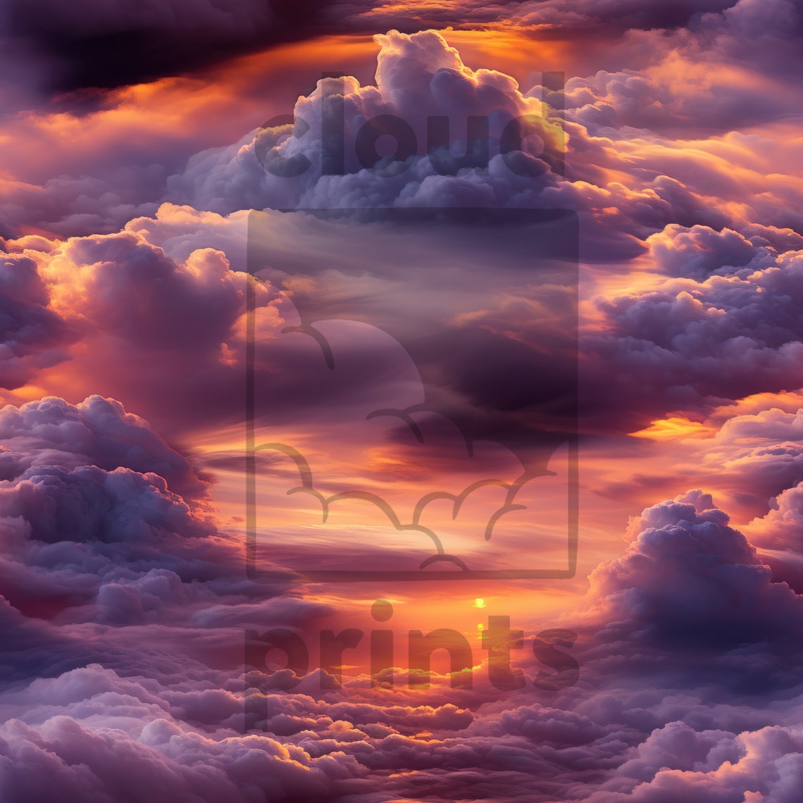 Sunset Clouds Digital Paper Seamless High Resolution Warm - Etsy
