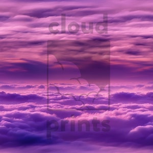 Purple Clouds Digital Paper - Dreamy Cloudscape Seamless Pattern for ...
