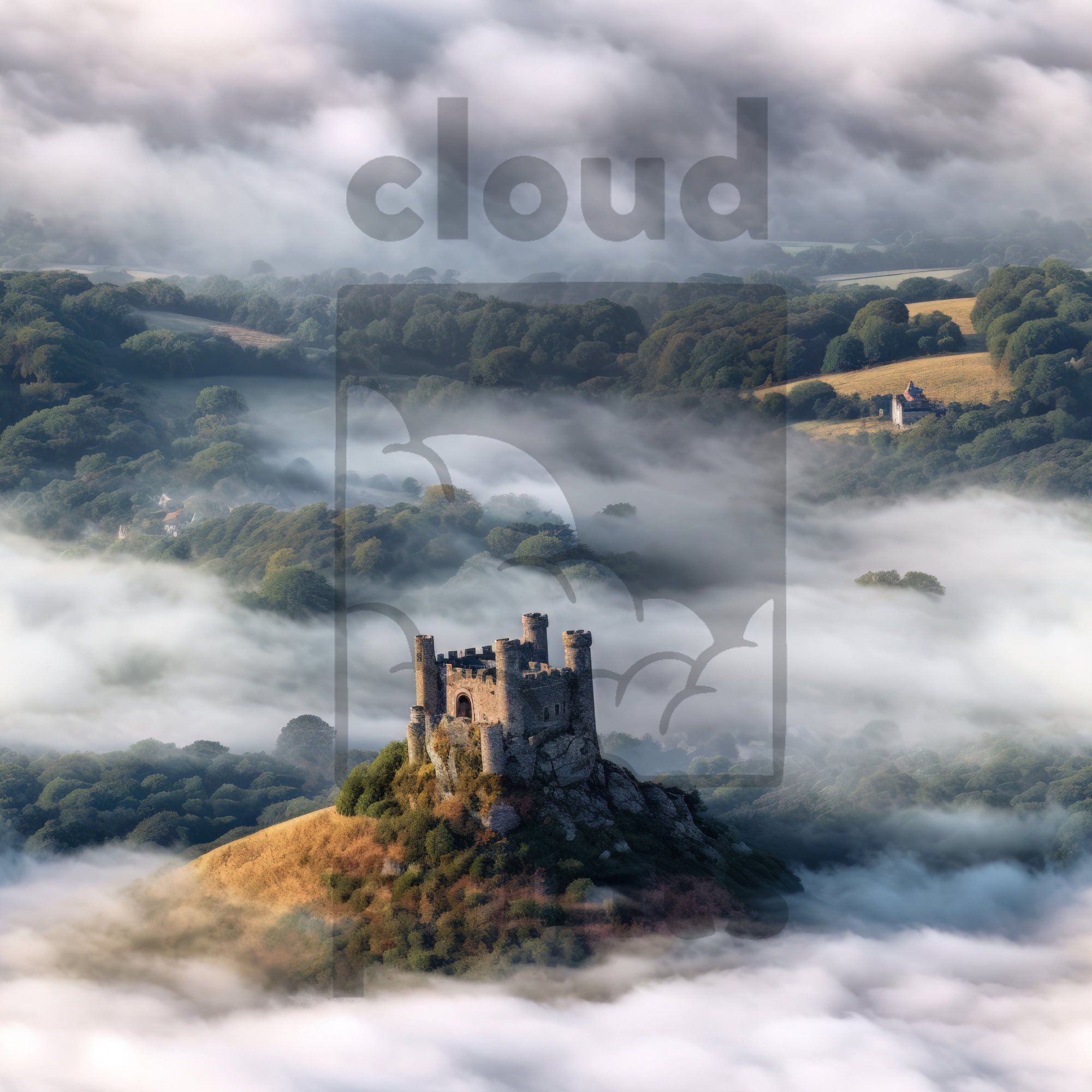 Castle Clouds Digital Paper - Seamless Files, Medieval Wallpaper ...
