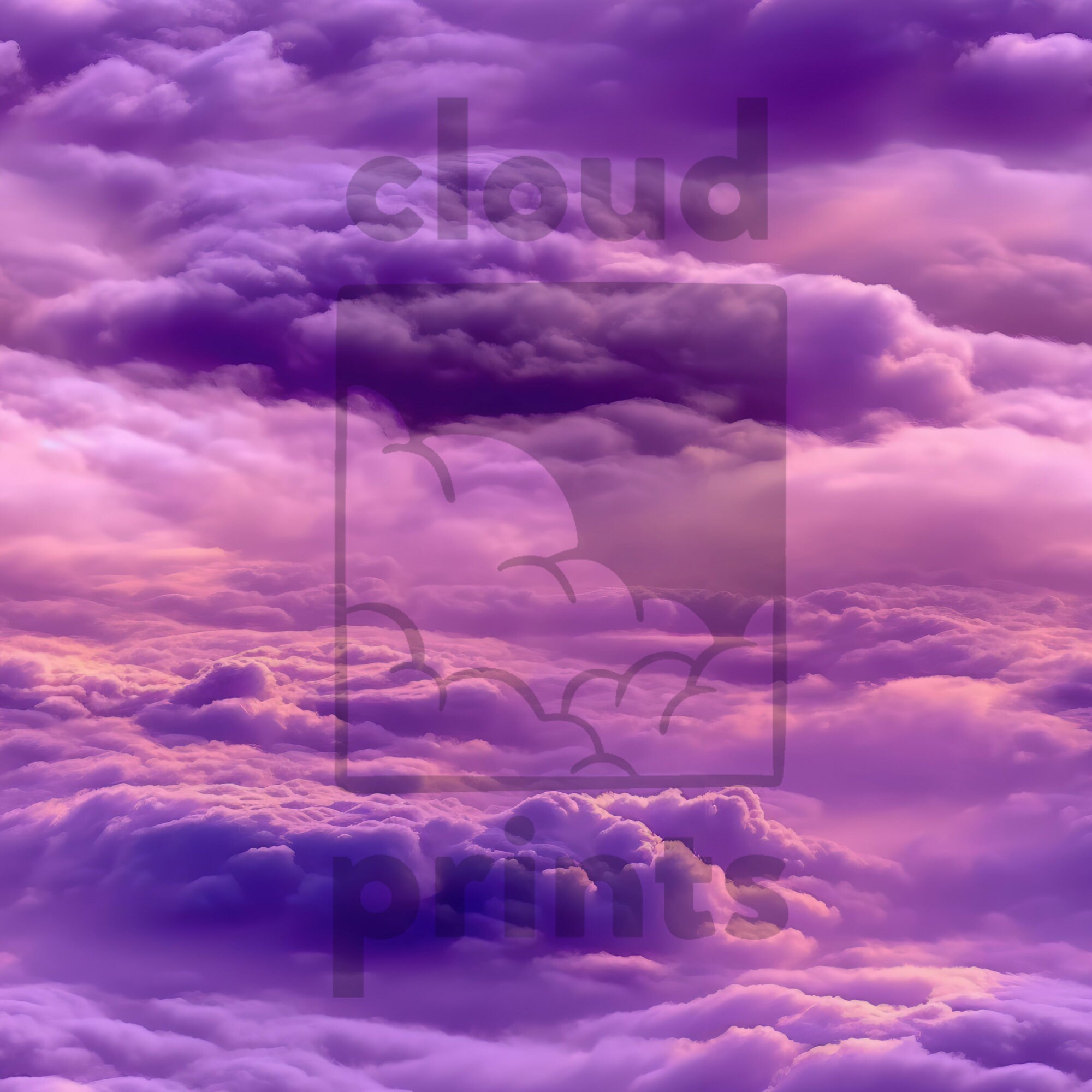 Purple Clouds Digital Paper Dreamy Cloudscape Seamless Pattern for Dorm ...