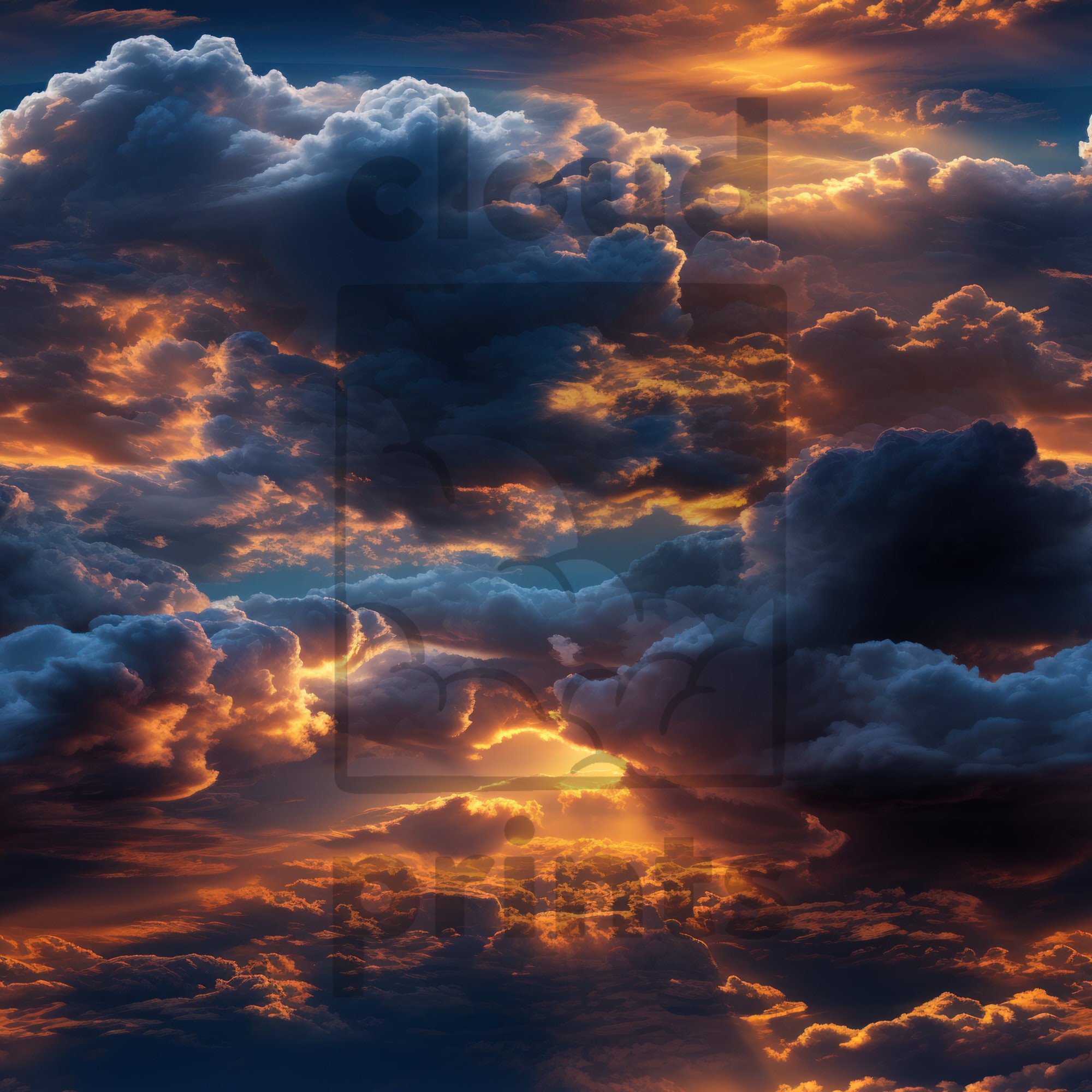 Sunset Clouds Digital Paper Seamless High Resolution Warm - Etsy