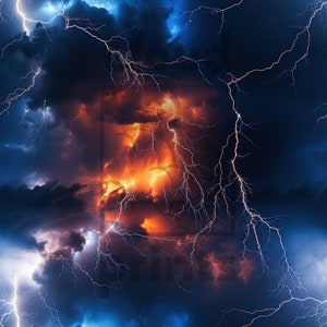 Lightning Bolt Clouds Seamless Digital Paper Pack, Instant Download - Etsy