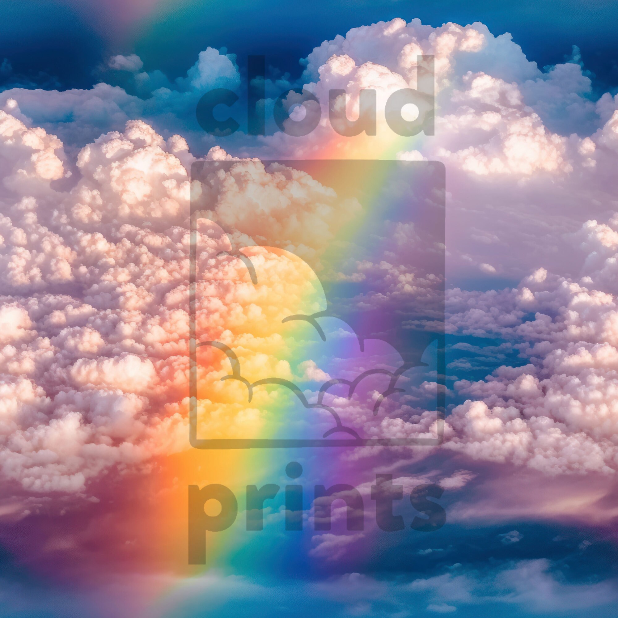 Rainbow Clouds Digital Paper, Seamless Patterns, Commercial Use ...