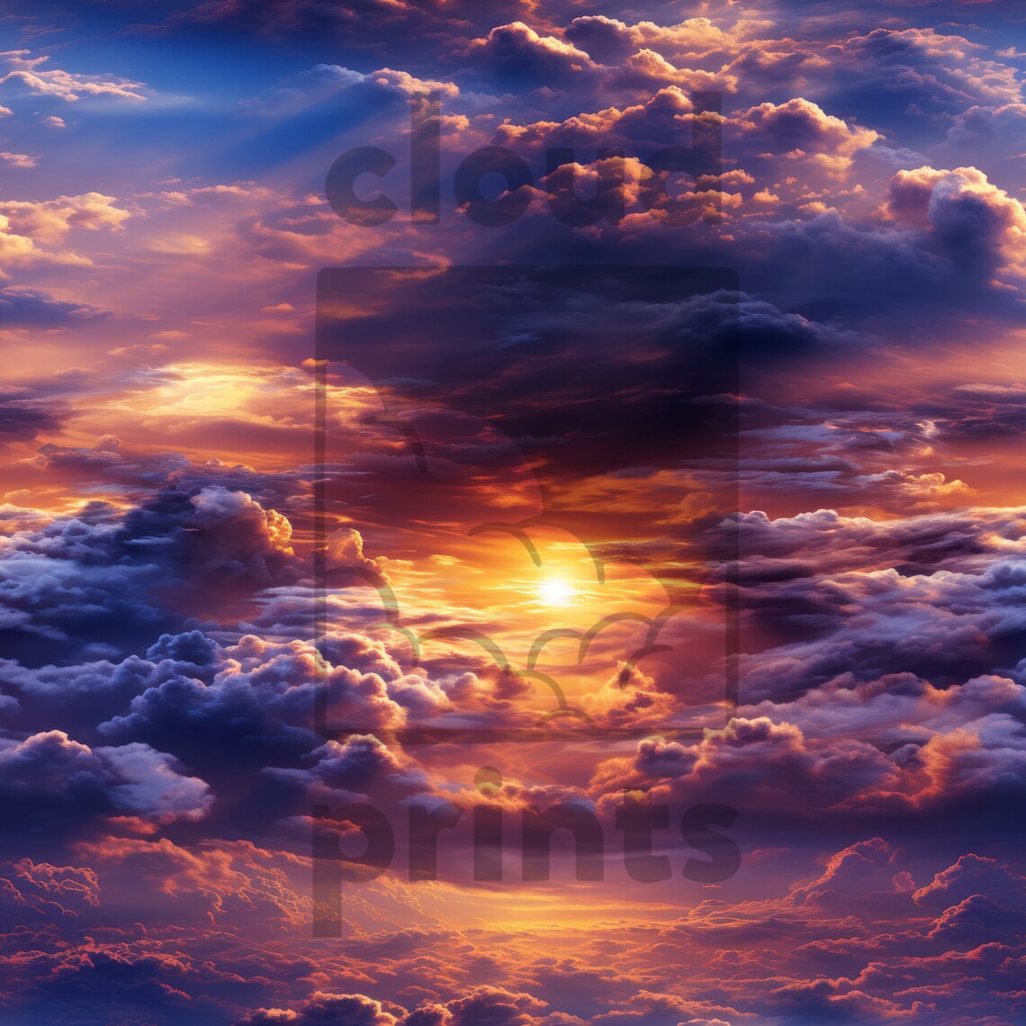 Sunset Clouds Digital Paper Seamless High Resolution Warm - Etsy