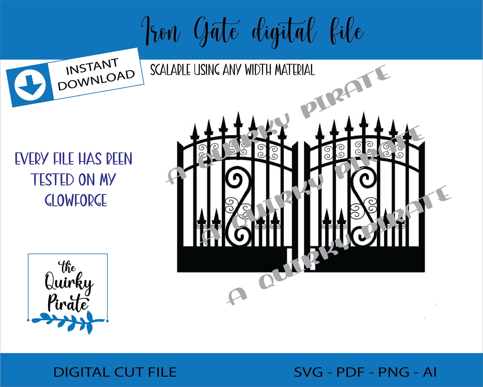 Iron Gate Svg Pdf Png Ai Digital Cut File Instant Download | Etsy UK