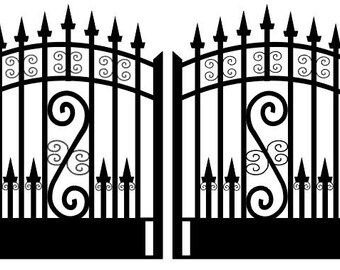 Gate Svg Clip Art Fence Digital Cut File Gate Dxf Gate - Etsy
