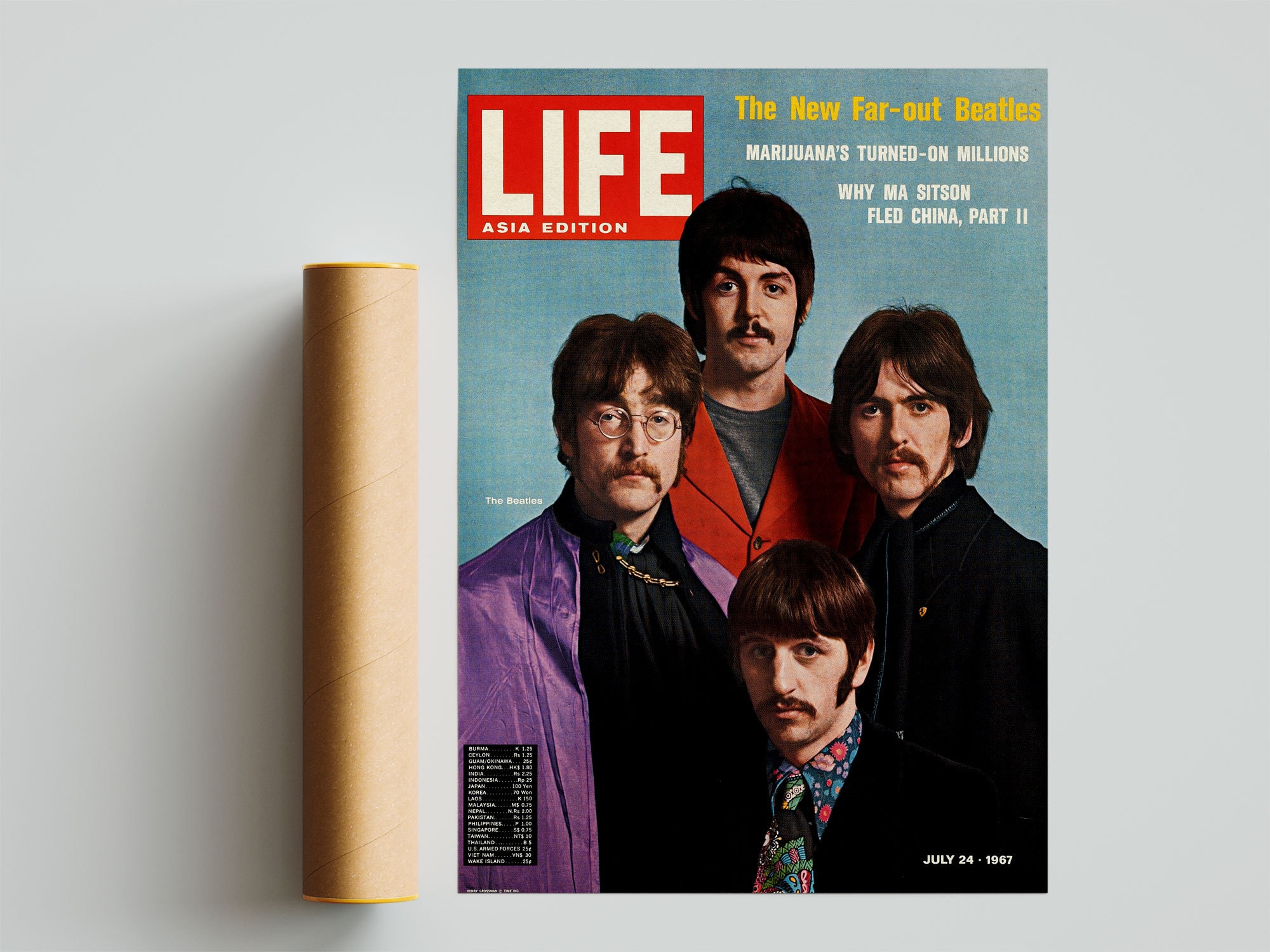 Beatles Vintage Magazine Cover, Vintage Music Poster 1968, Vintage ...