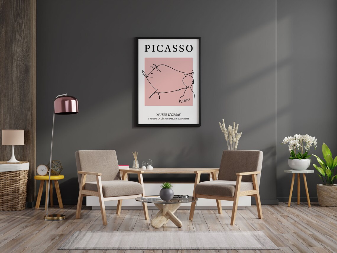 Picasso Line Art Posters, the Pig, Museum Print, Line Drawing ...