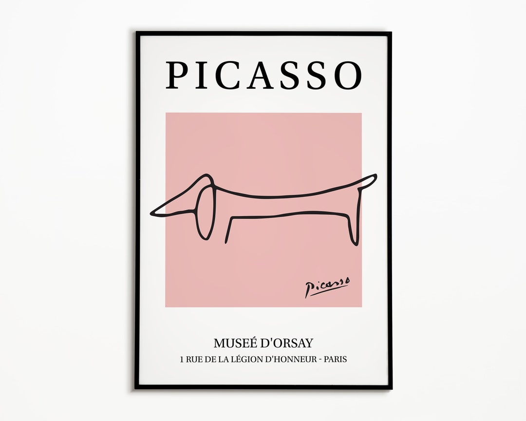 Picasso Line Art Posters, the Dog, the Dachshund, Line Drawing ...