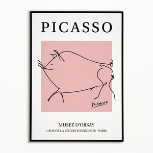 Picasso Line Art Posters, the Pig, Museum Print, Line Drawing ...