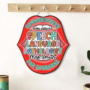 Speech Therapist Door Sign, Communication Looks Different for Everyone ...