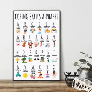 Coping Skills Alphabet Poster, Mental Health Matters, School Counselor ...
