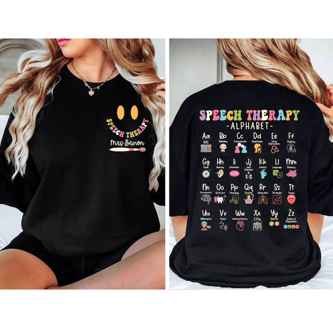 Speech Therapy Shirt, Speech Alphabet Shirt, SLP Shirt, Abc's of Speech ...
