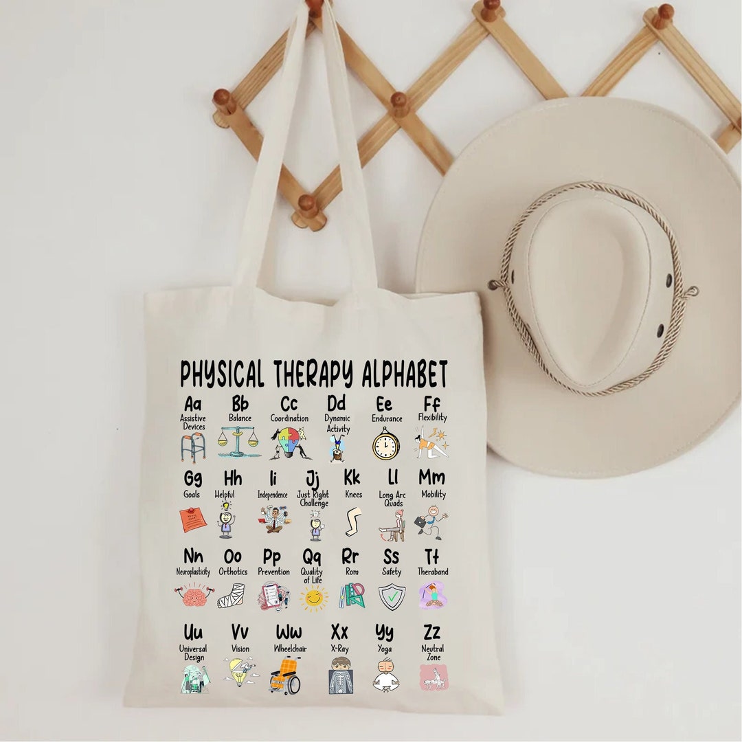 Physical Therapy Alphabet Tote Bag ABC of Physical Therapy - Etsy