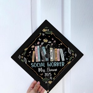 Social Worker Graduation Cap Topper, Personalized Grad Cap Topper ...