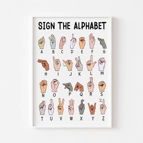 ASL american Sign Language Alphabet Posters BRIGHTS - Etsy