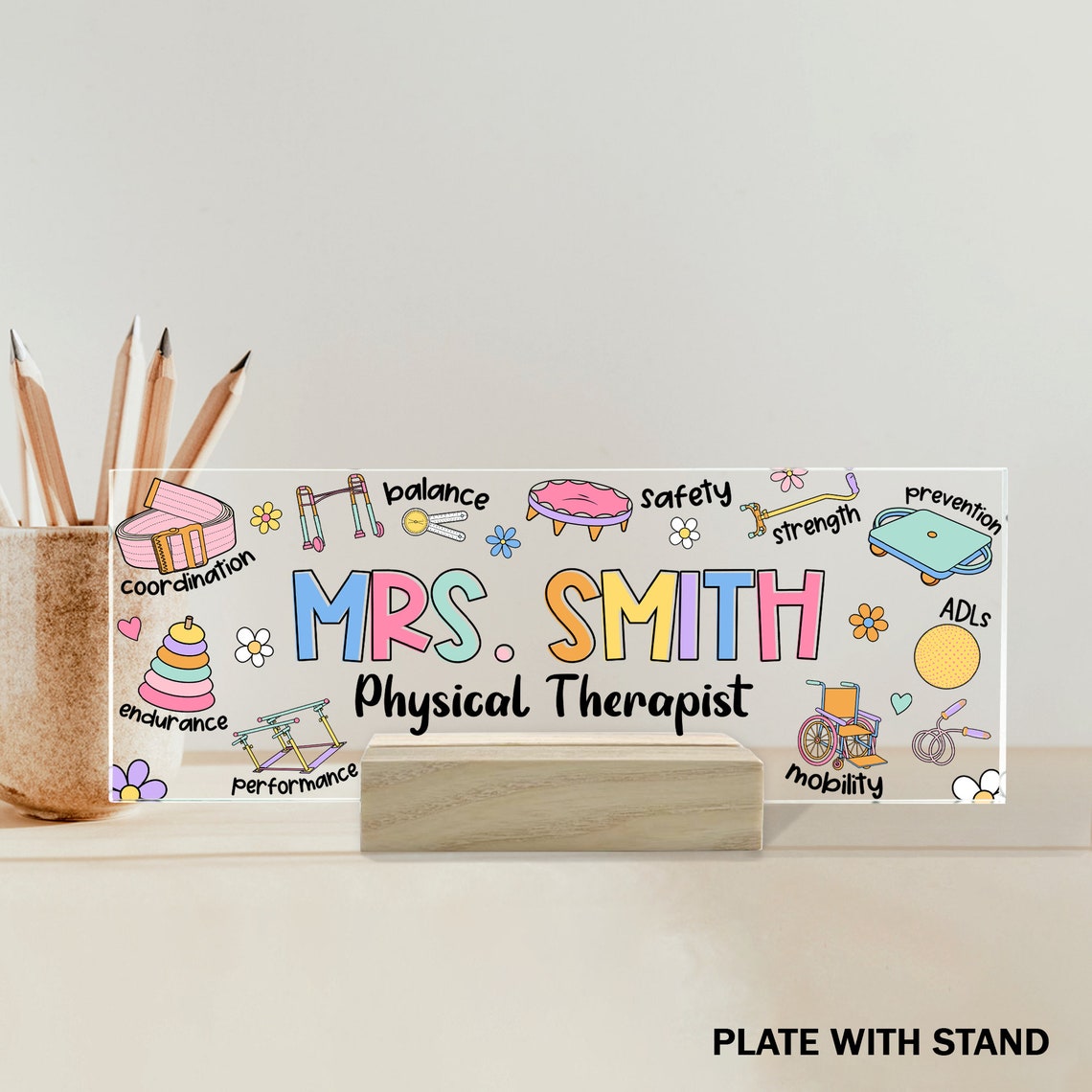 Physical Therapist Desk Name Sign, PT Name Plate, Physical Therapy Gift ...