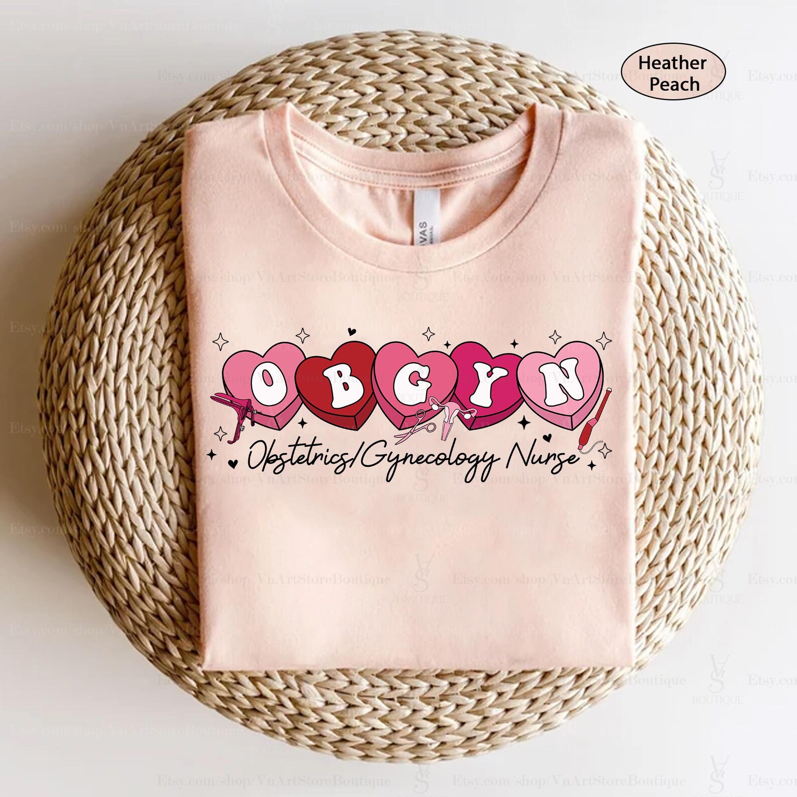 OBGYN Valentine Shirt, OBGYN Nurse Cute Hearts Shirt, Valentine's Day ...