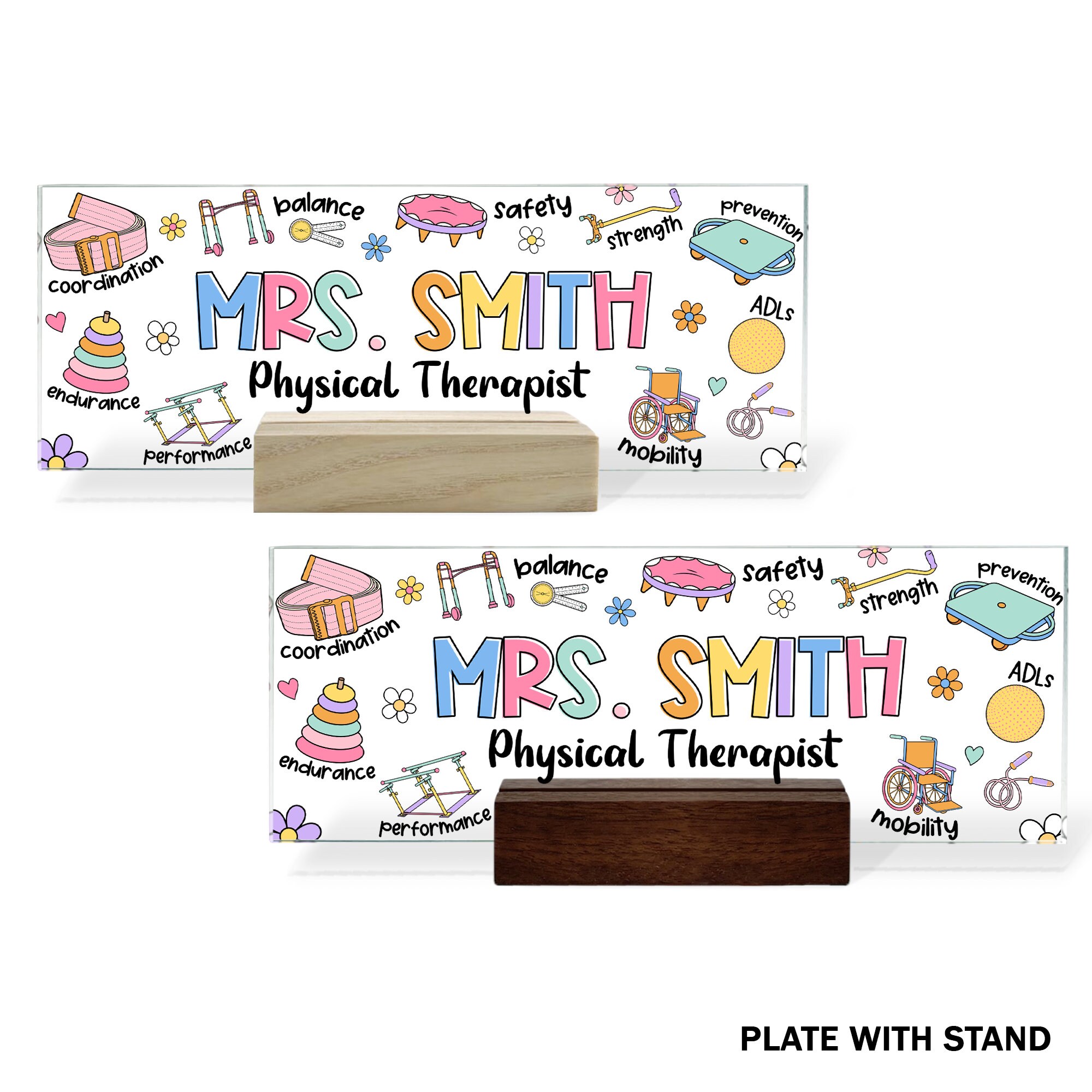 Physical Therapist Desk Name Sign, PT Name Plate, Physical Therapy Gift ...