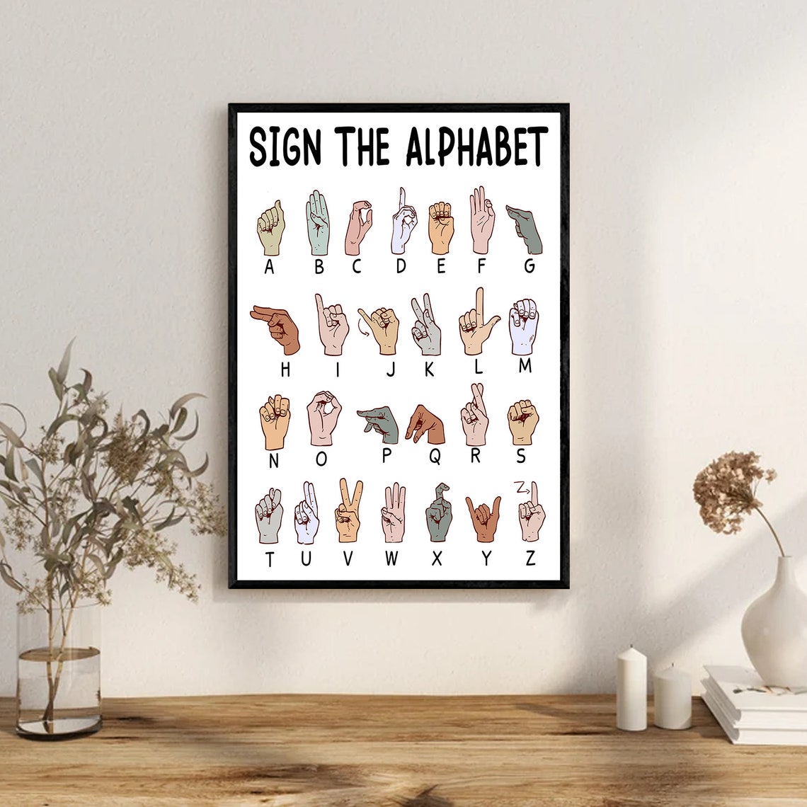 ASL Poster American Sign Language Alphabet Poster - Etsy