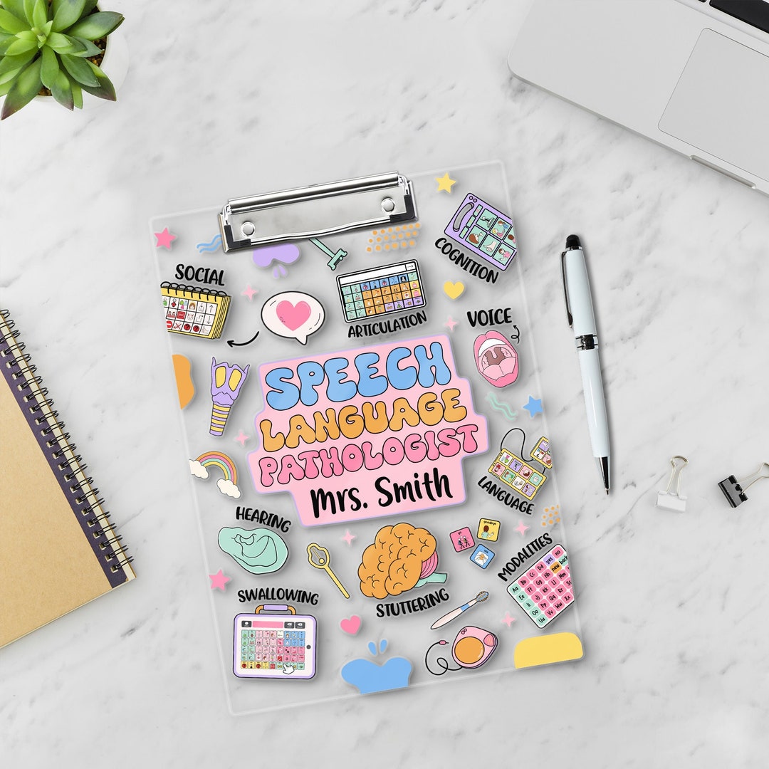 Speech Therapist Clipboard, Speech Pathologist Clipboard, SLP Teacher ...