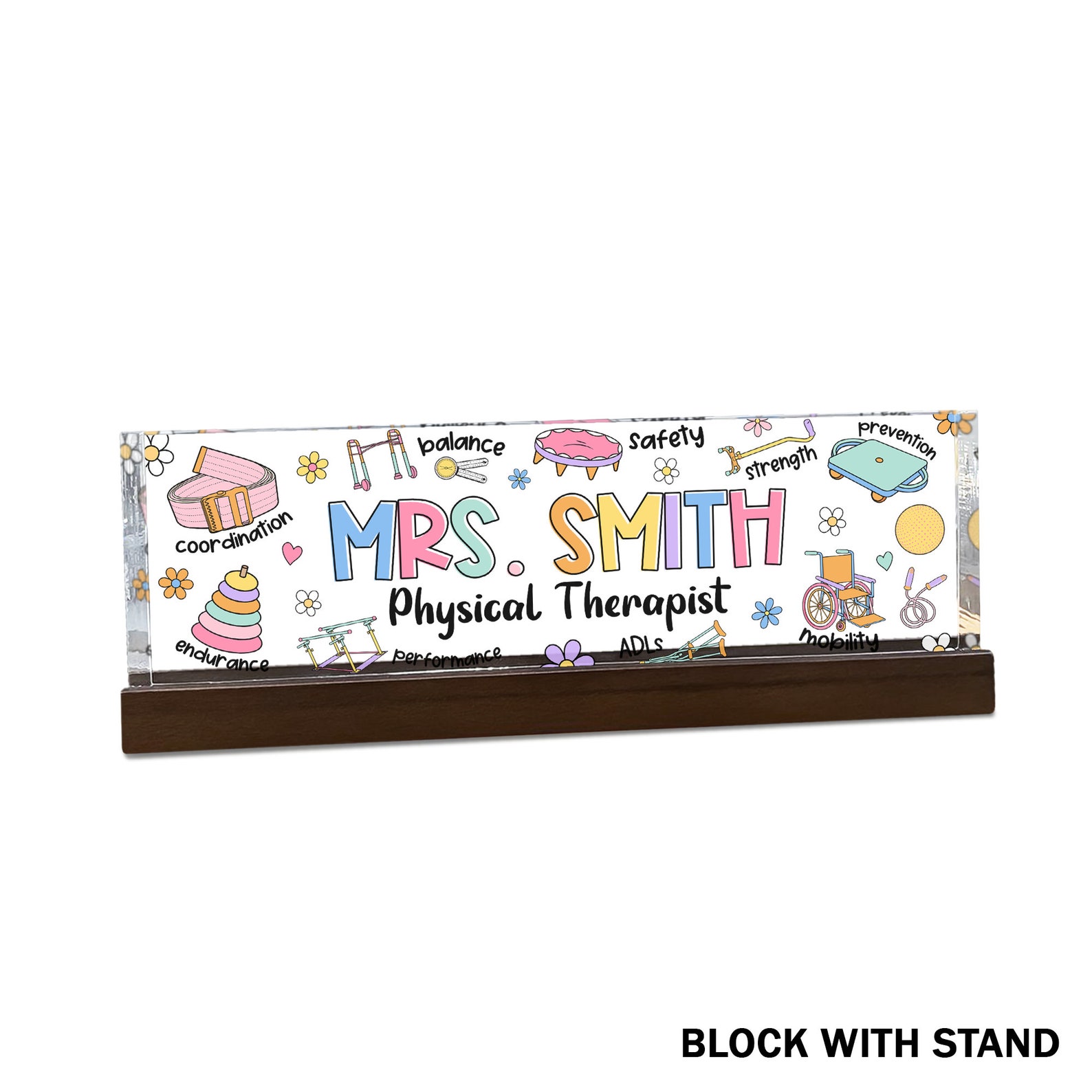 Physical Therapist Desk Name Sign, PT Name Plate, Physical Therapy Gift ...