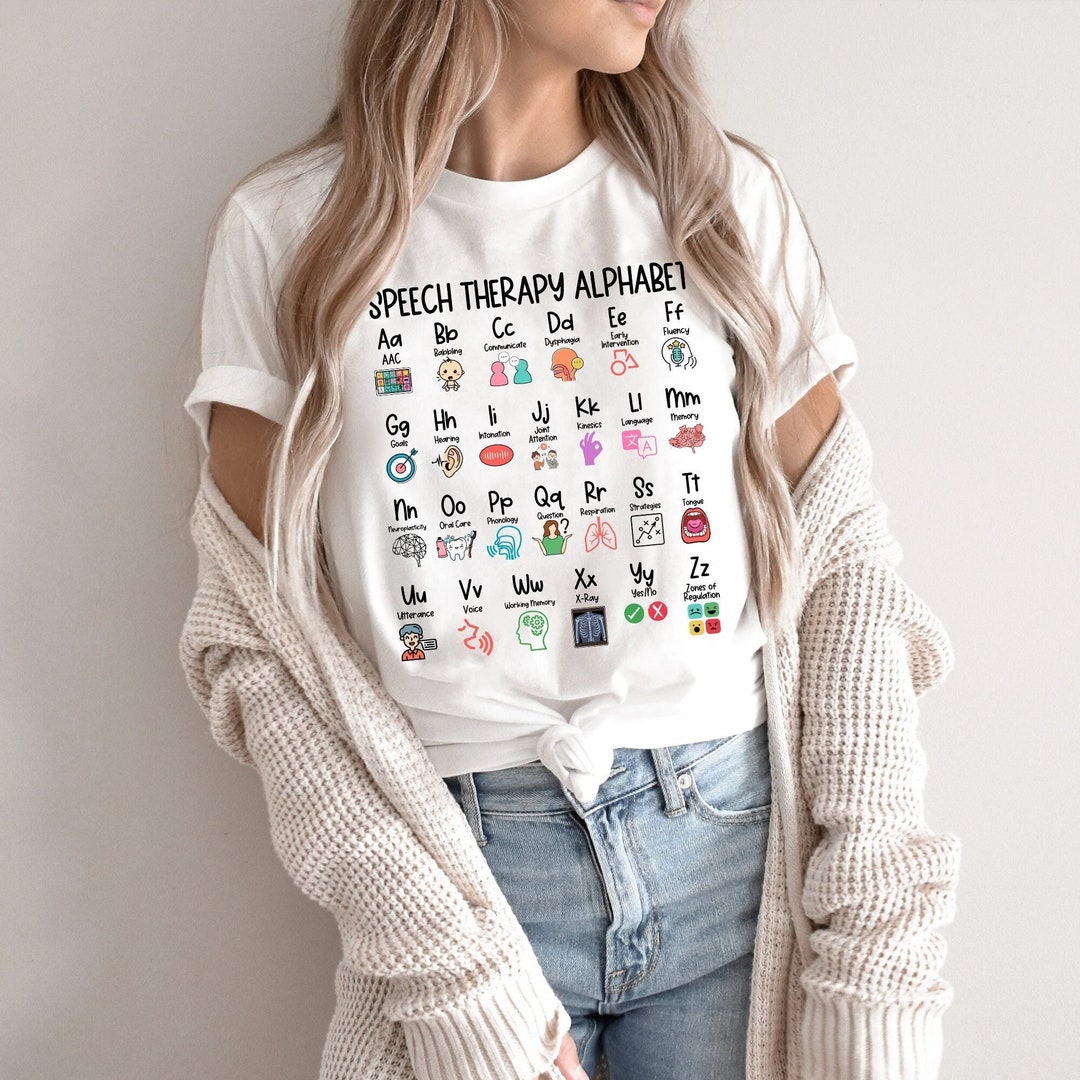 Speech Therapy Shirt, Speech Alphabet Shirt, Abc's of Speech Therapy ...