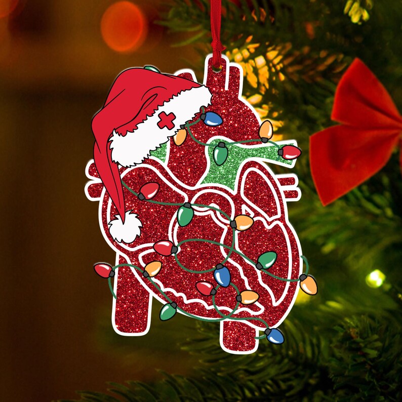 Anatomical Heart Christmas Ornament, Funny Cardiologist Cardiac Nurse ...