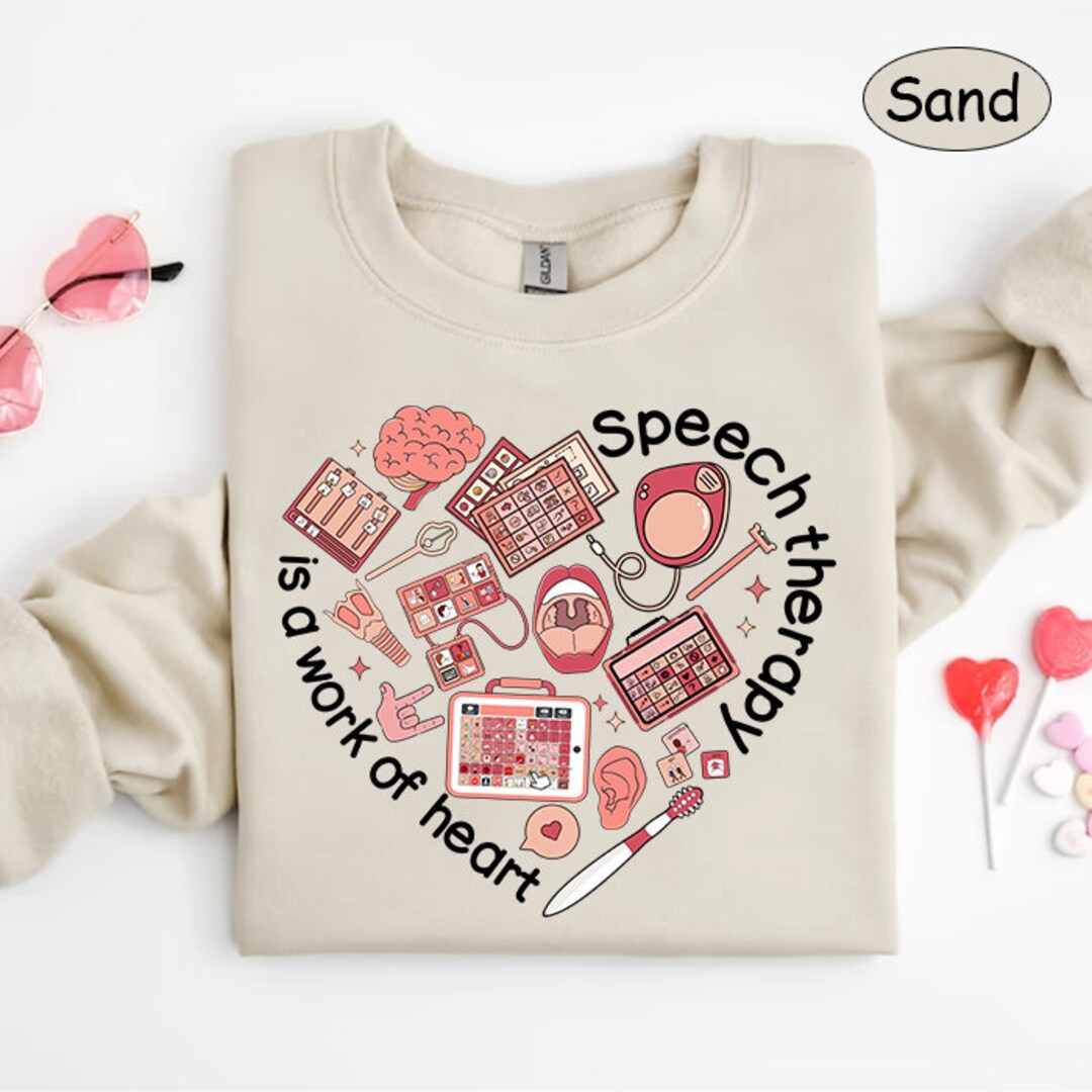 Speech Therapy Valentine Shirt, Speech Therapy is A Work of Heart Shirt ...