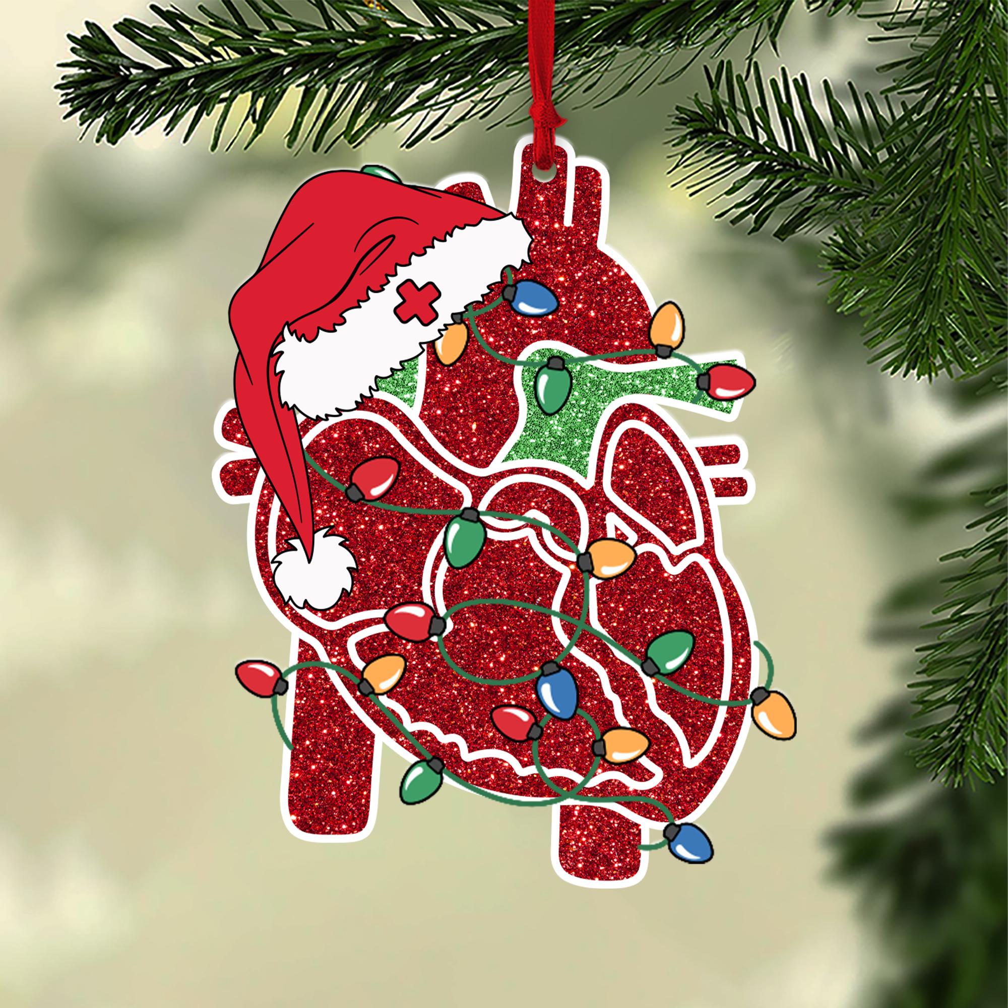 Anatomical Heart Christmas Ornament, Funny Cardiologist Cardiac Nurse ...