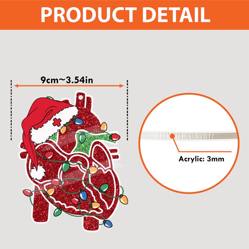 Anatomical Heart Christmas Ornament, Funny Cardiologist Cardiac Nurse ...