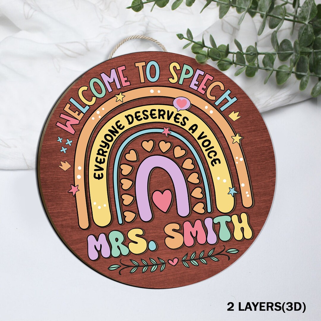Welcome to Speech Sign, Speech Therapist Door Sign, Everyone Deserves A ...