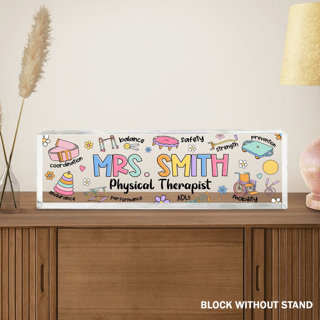 Physical Therapist Desk Name Sign, PT Name Plate, Physical Therapy Gift ...