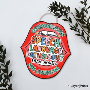 Speech Therapist Door Sign, Communication Looks Different for Everyone ...