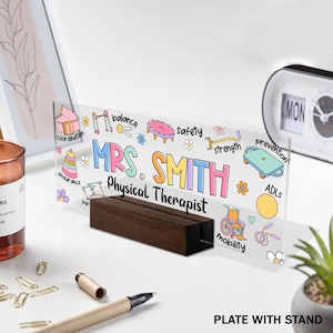 Physical Therapist Desk Name Sign, PT Name Plate, Physical Therapy Gift ...