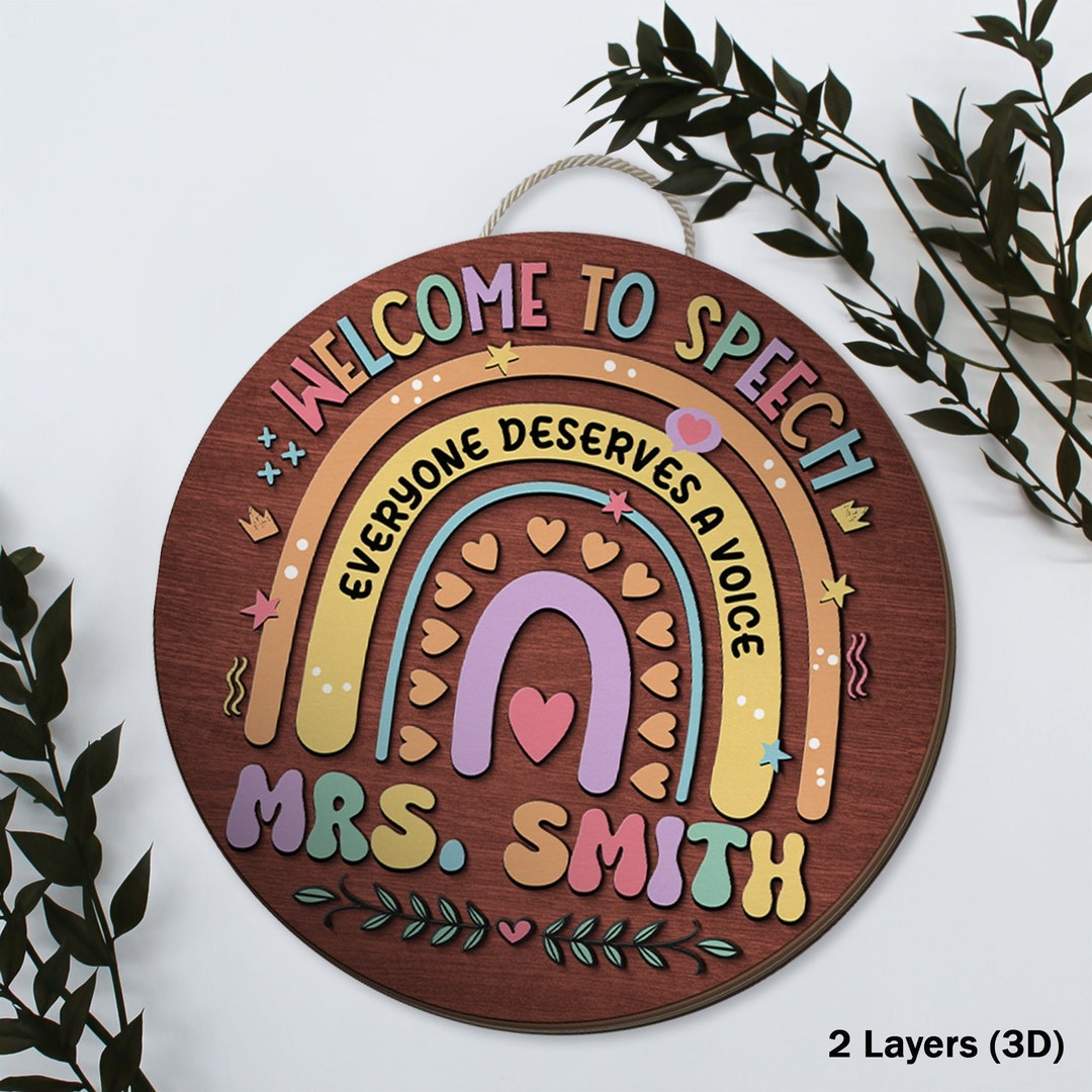 Welcome to Speech Sign, Speech Therapist Door Sign, Everyone Deserves A ...
